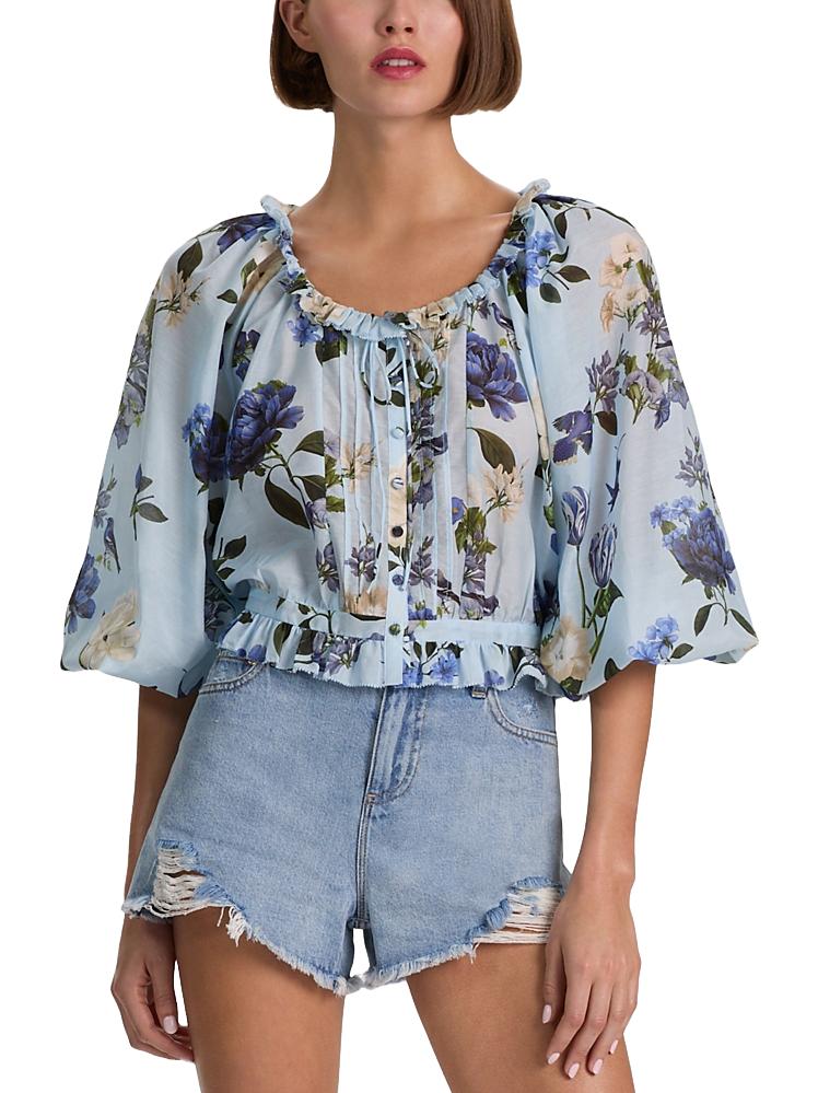 ALICE + OLIVIA Alice and Olivia Mclaine Floral Print Blouse